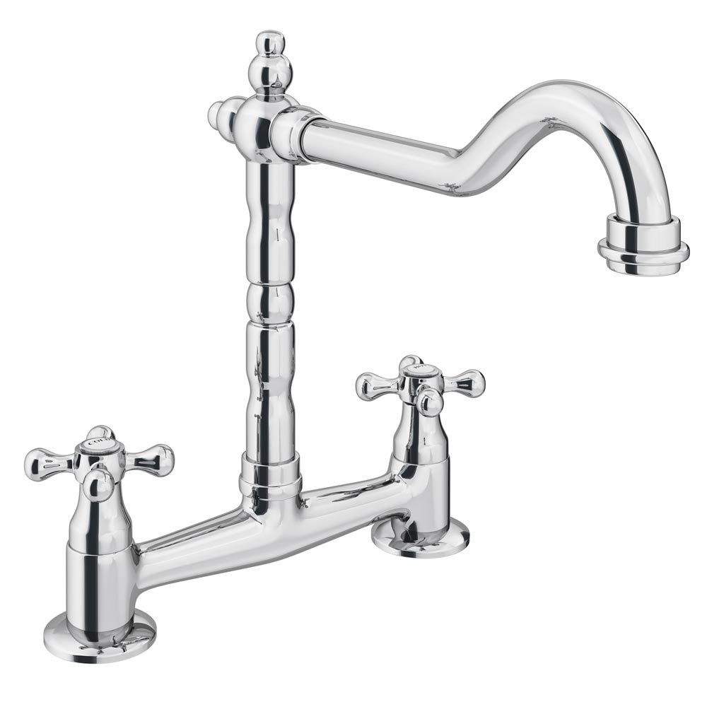 Britannia Classic Bridge Sink Mixer | Chrome | From Victorian Plumbing