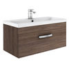 Brooklyn 800mm Mid Oak Wall Hung Vanity Unit - Single Drawer ...