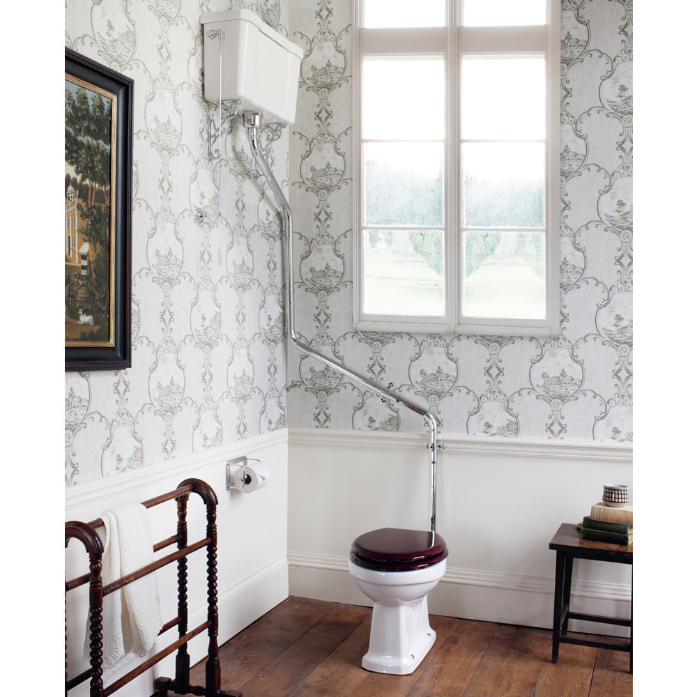 Burlington High Level WC White Ceramic with Angled Extension Pipes at ...