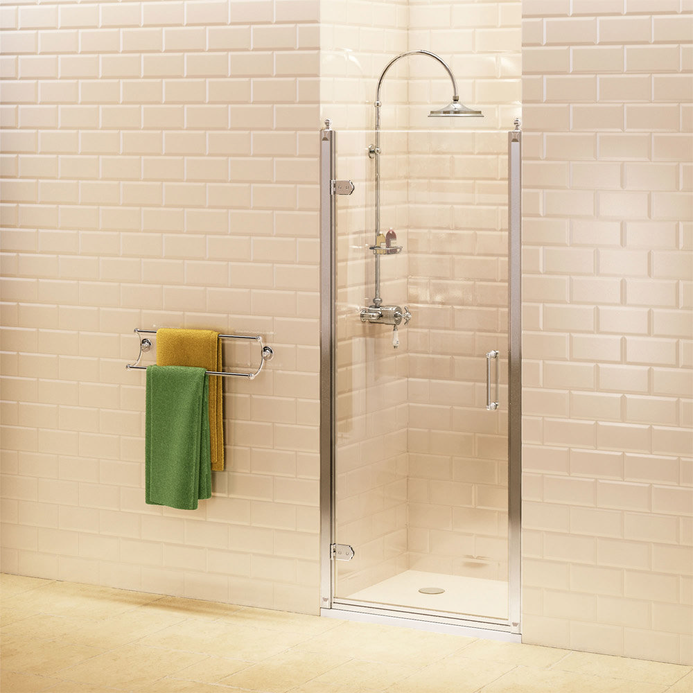Burlington Traditional Recessed Hinged Shower Door at Victorian Plumbing UK