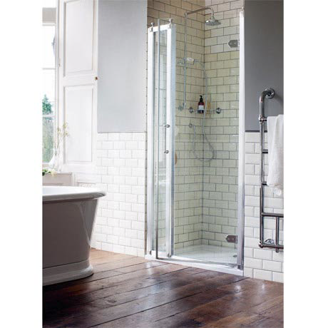 Burlington Traditional Recessed Hinged Shower Door with 1 x Inline ...