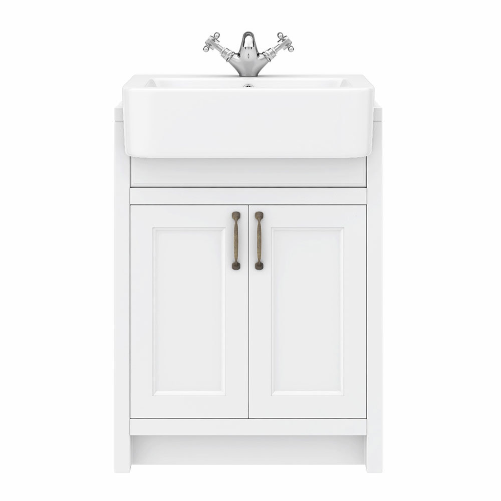 Chatsworth Traditional White Semi-Recessed Vanity - 600mm Wide ...
