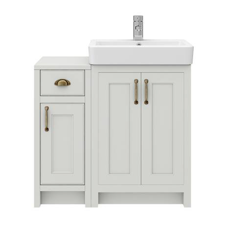 Chatsworth Traditional Grey 560mm Vanity Sink + 300mm Cupboard Unit ...