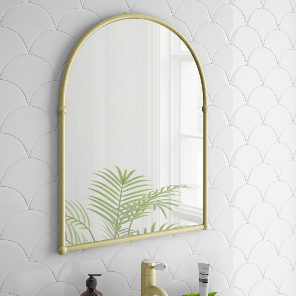 Chatsworth Traditional 673 x 490mm Arched Mirror - Brushed Brass ...