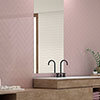 Coleford Rose Pink Chevron Effect Wall Tiles - 300 x 75mm