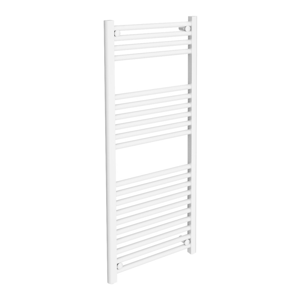Diamond Heated Towel Rail - W500 x H1200mm - White - Straight at ...