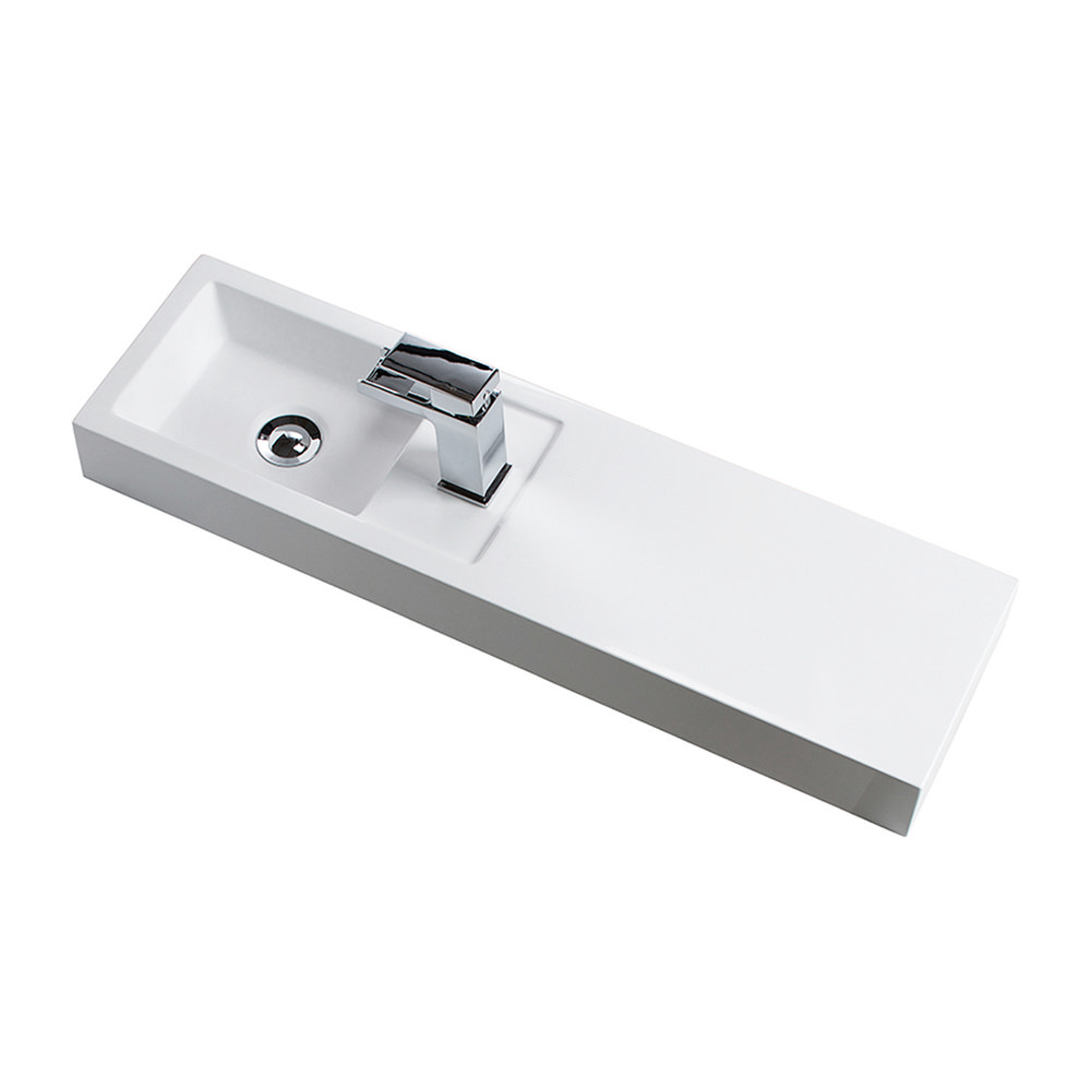 Valencia Wall Hung Polymarble Basin with Intergrated Shelf - 800mm Wide ...