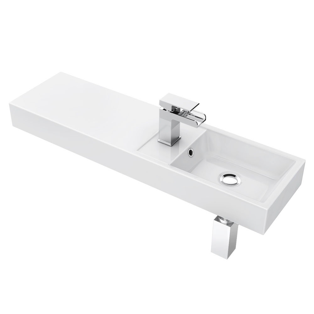 Valencia Wall Hung Polymarble Basin with Intergrated Shelf - 800mm Wide ...