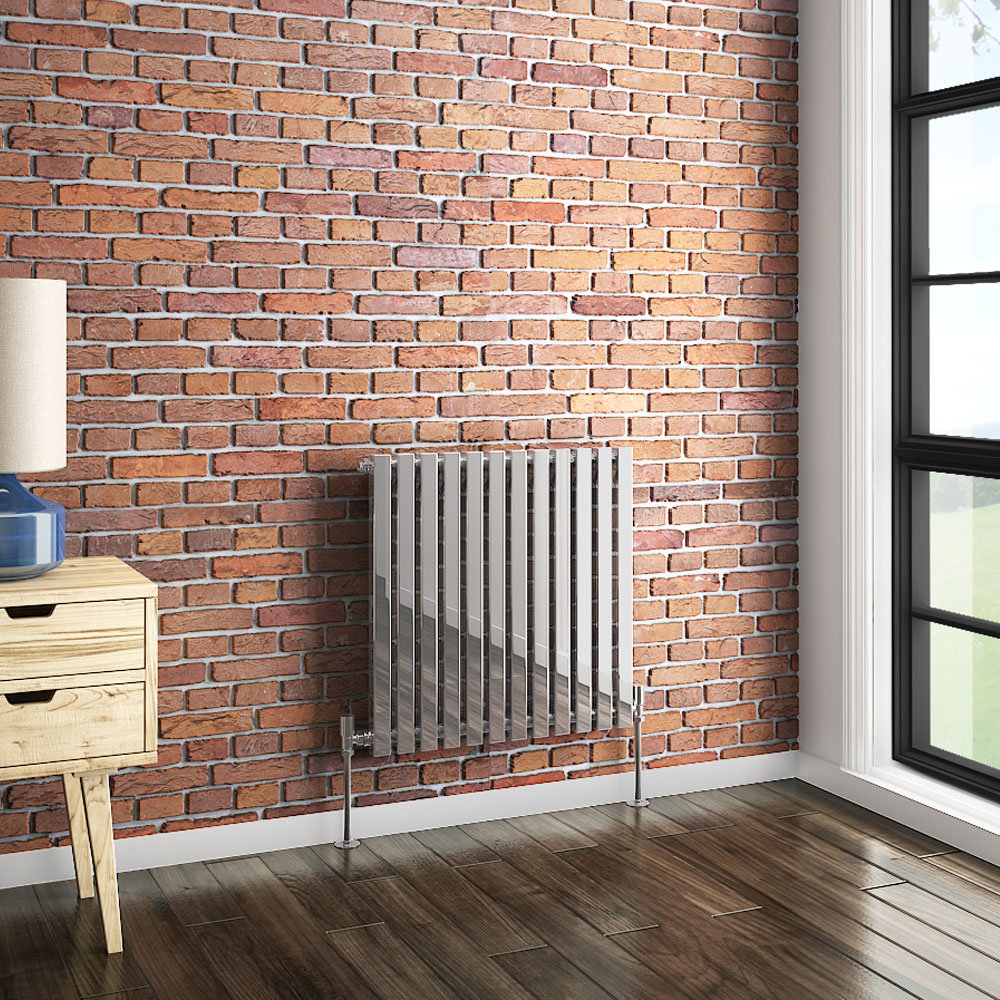 Alaska Modern 600 x 600 Horizontal Chrome Square Radiator 12 Tubes ...