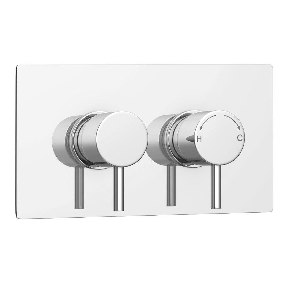 Cruze Twin Round Concealed Shower Valve - Chrome at Victorian Plumbing UK