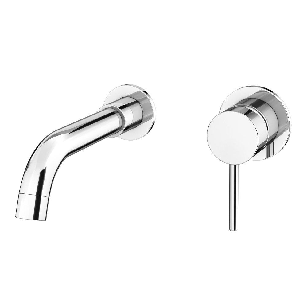 Cruze Round Chrome Wall Mounted Basin Mixer Tap | Victorian Plumbing UK