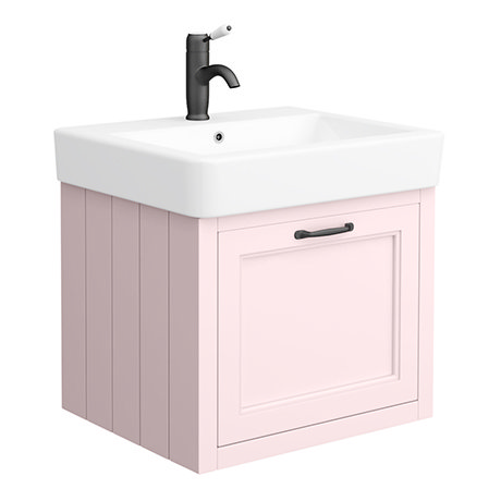 Chatsworth Traditional Pink Wall Hung Vanity - 560mm Wide with Matt ...