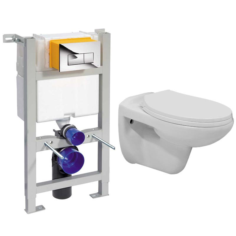 Compact Dual Flush Cistern With Frame And Toilet | Victorian Plumbing
