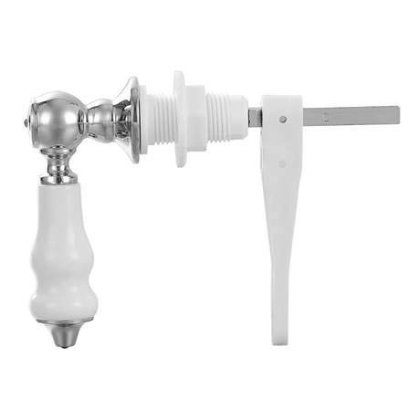 Coniston Chrome Traditional Ceramic Cistern Lever | Victorian Plumbing UK