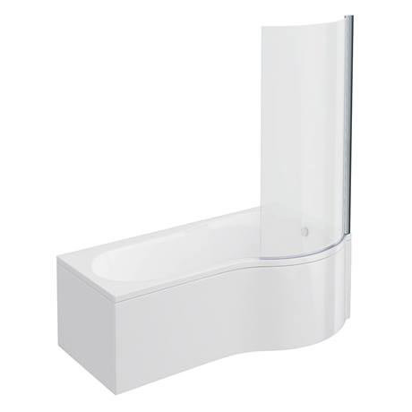 Cruze P-Shaped 1700mm Curved Shower Bath with Screen and Acrylic Front ...