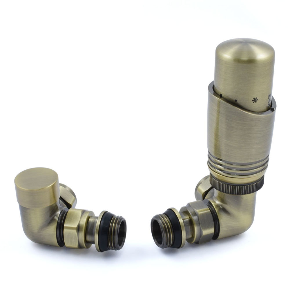 Delta Corner TRV Antique Brass Thermostatic Radiator Valves