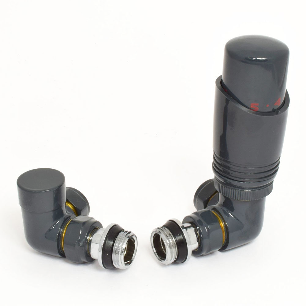 Delta Corner TRV Anthracite Thermostatic Radiator Valves