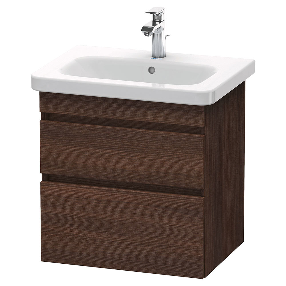 Duravit DuraStyle 650mm 2-Drawer Wall Mounted Vanity Unit - Chestnut Dark