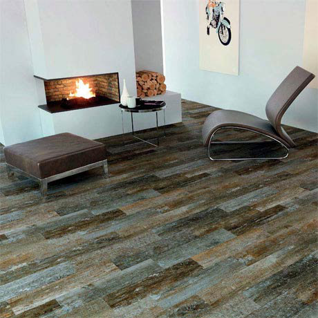 Darwin Dark Wood Effect Porcelain Floor Tile - 220 x 850mm (Pack of 9)
