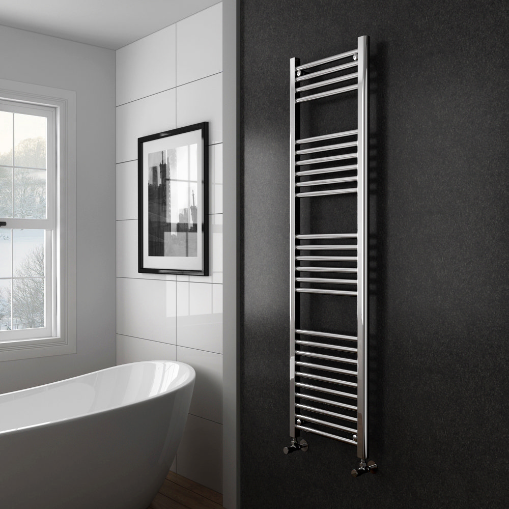 Diamond Straight Heated Towel Rail - W400 x H1600mm - Chrome at ...