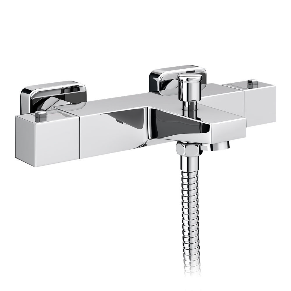 Milan Square Wall Mounted Thermostatic Bath Shower Mixer Valve ...