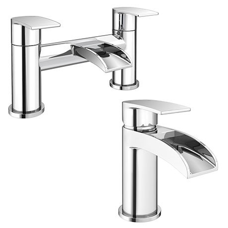 Enzo Waterfall Tap Package (Bath + Basin Tap) | Victorian Plumbing UK