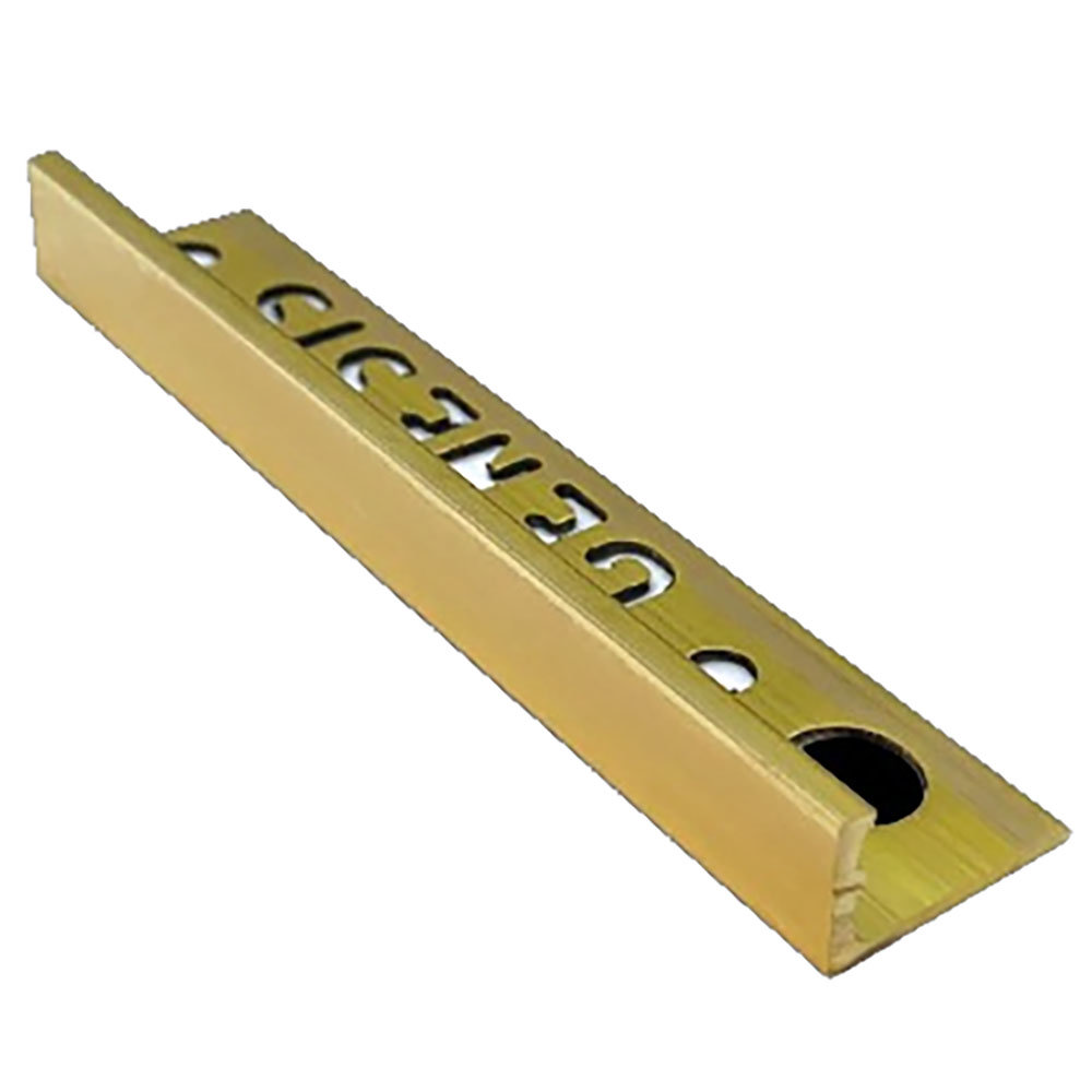 Genesis 10mm Bright Finish Solid Brass Straight Edge Tile Trim