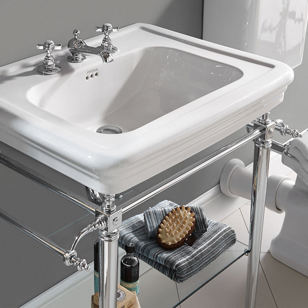 Imperial Etoile 605mm Medium Basin + Antique Gold Basin Stand