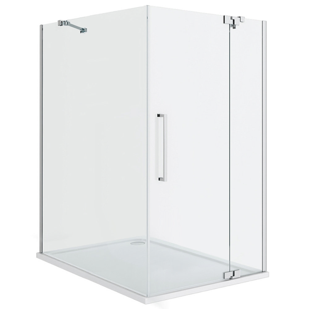 Rectangular 800 X 1000 Rh Hinged Frameless Shower Enclosure Tray