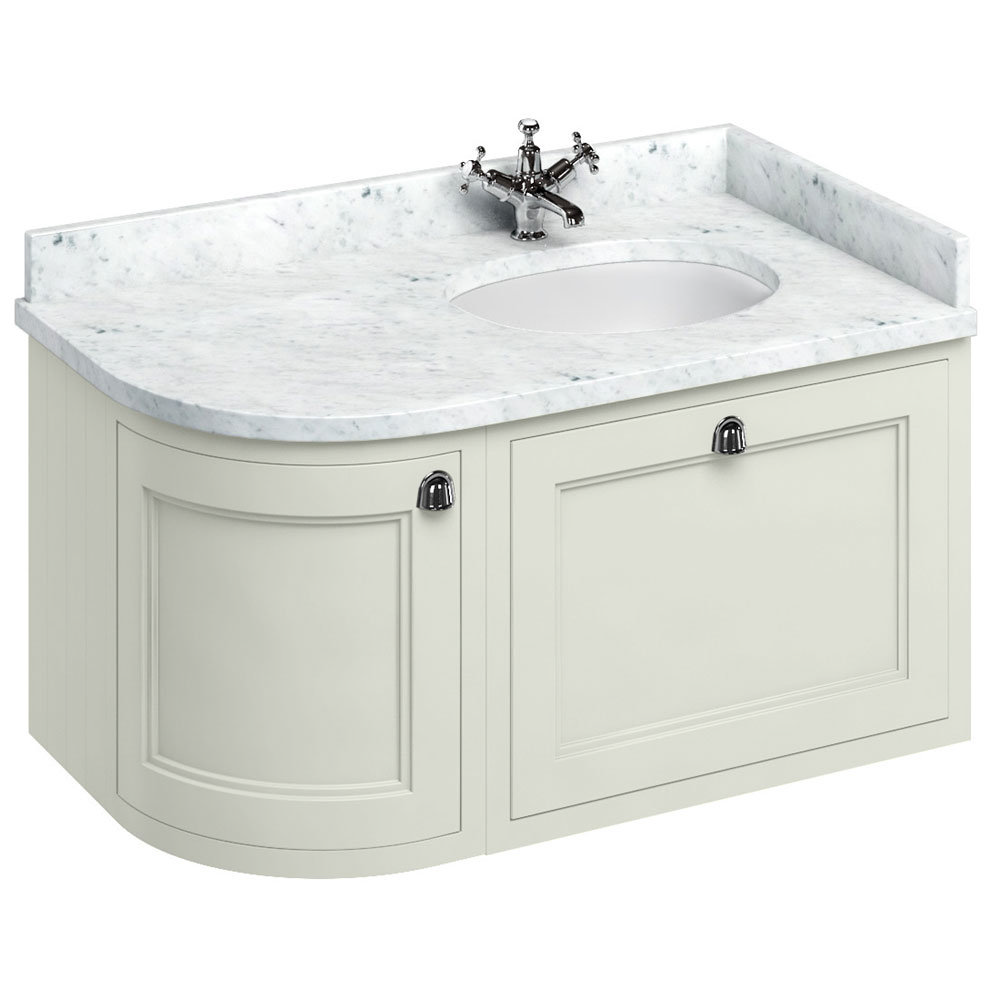 Burlington Wall Hung 100 Curved Corner Vanity Unit & Minerva Worktop ...