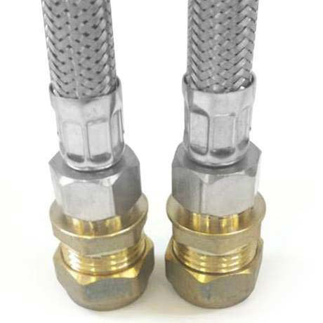 Pair of 3/8" Inch Flexi Tail Pipe Adapters for Grohe + Roca Taps ...