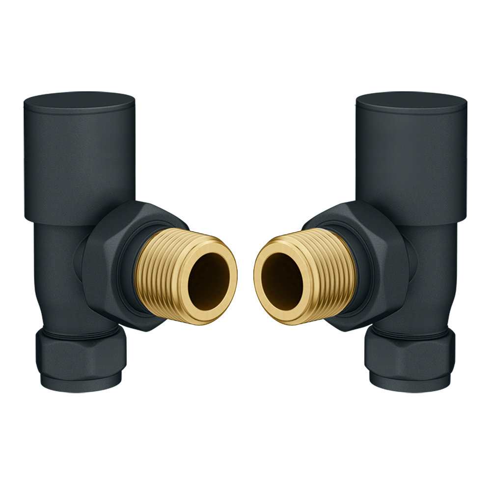 Anthracite Radiator Valves - Angled Valves | Victorian Plumbing