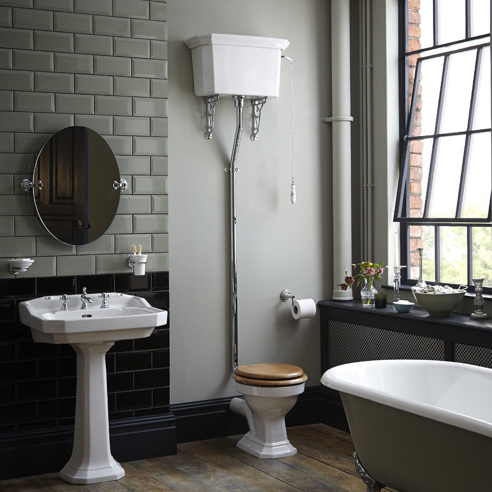 Heritage Granley High Level WC & Gold Flush Pack | Victorian Plumbing