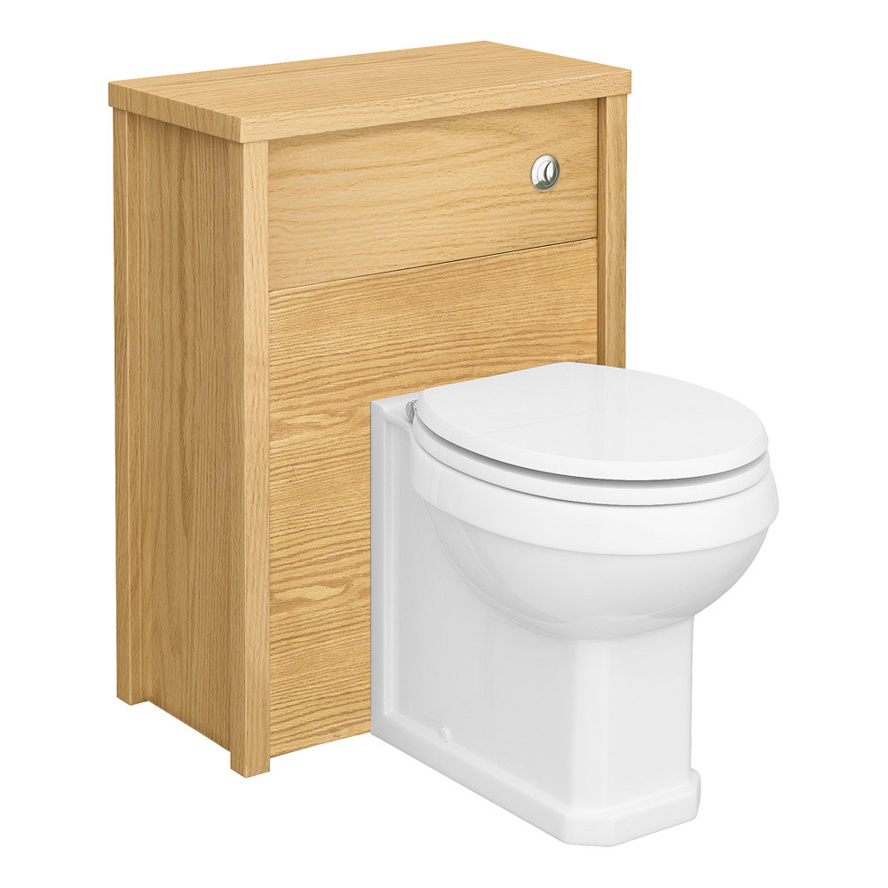 Grenville American Oak 600mm Solid Wood Back To Wall WC Unit | Online