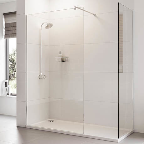 Roman Haven 8mm Corner Wet room Panel| View Item At Victorian Plumbing