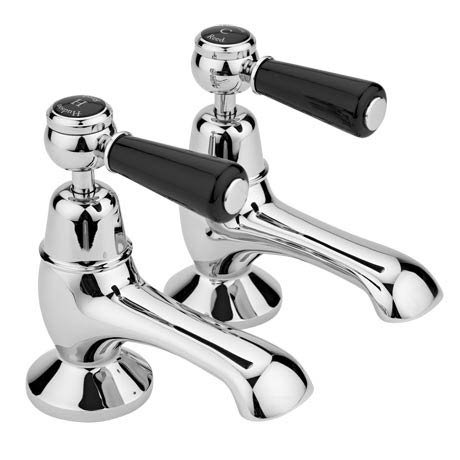 Hudson Reed Topaz Black Lever Bath Taps - BC402DL | Victorian Plumbing UK