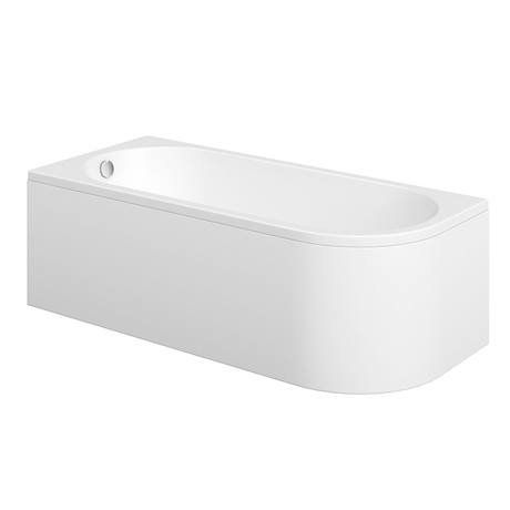 Trojan J-Shaped 1700x750 Single Ended Bath + Curved Panel
