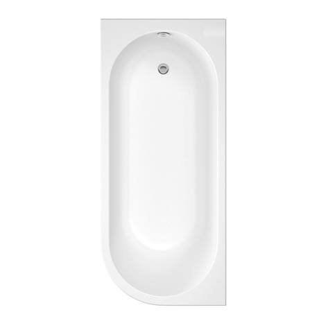 Trojan J-Shaped 1700x750 Single Ended Bath + Curved Panel