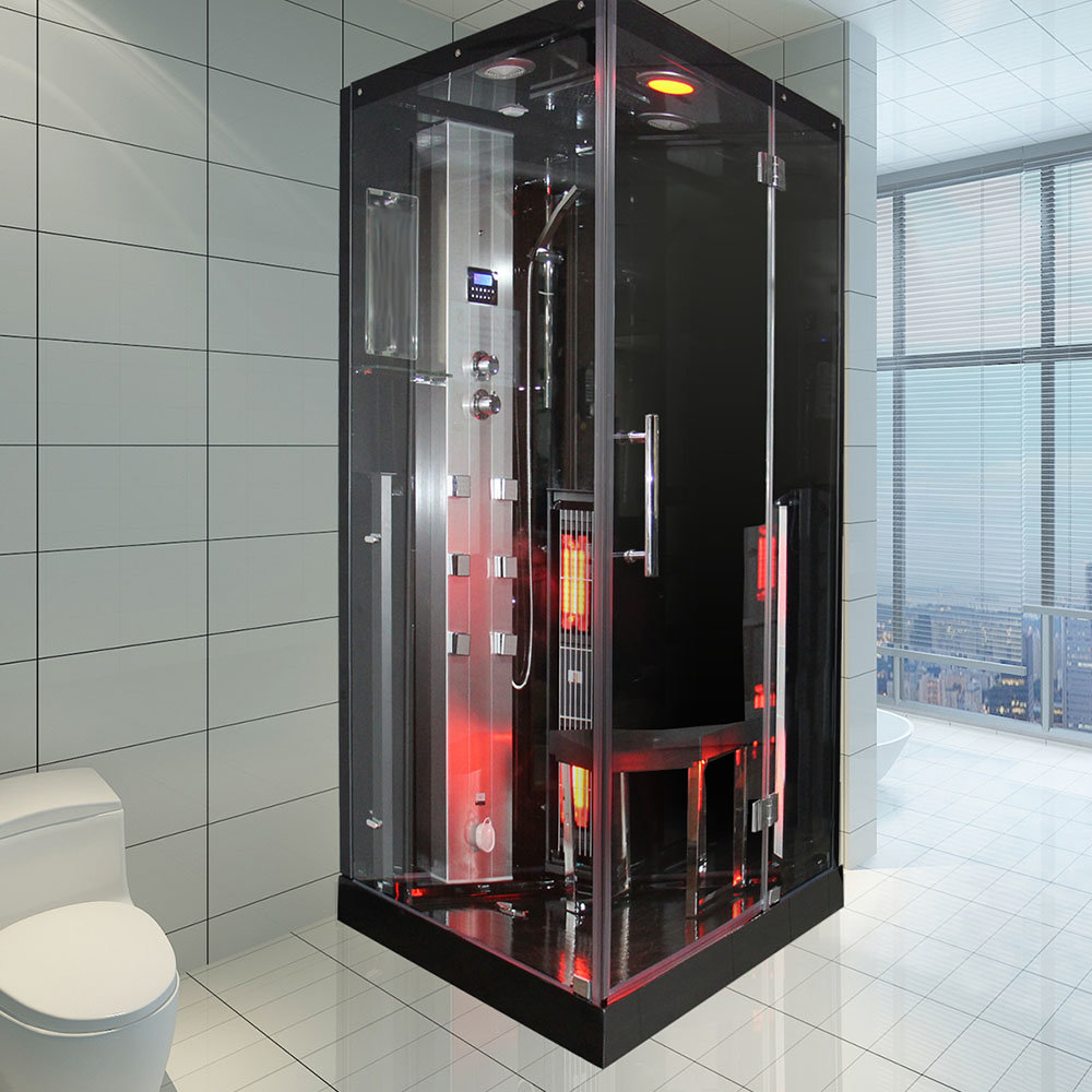 Insignia 1000 x 900mm Black Sauna & Steam Shower Cabin - KSY900