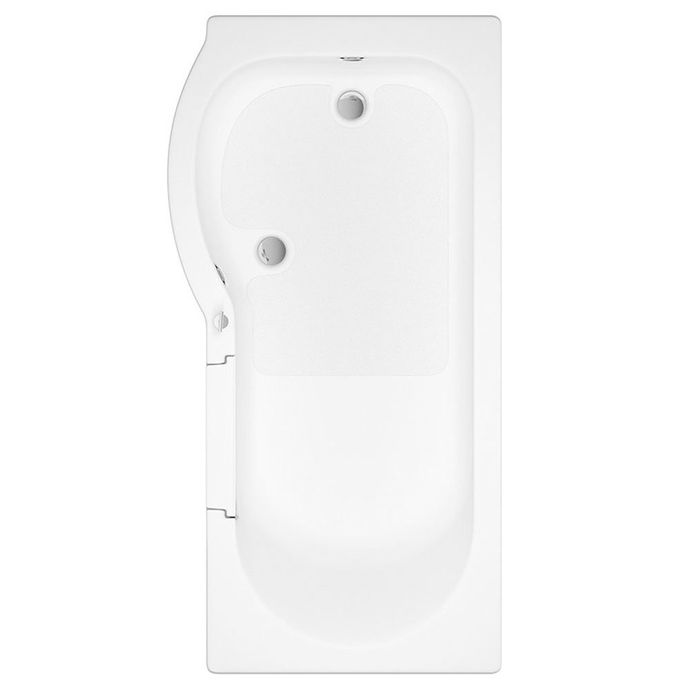 Milton Walk In 1675mm P Shaped Bath | Victorian Plumbing.co.uk