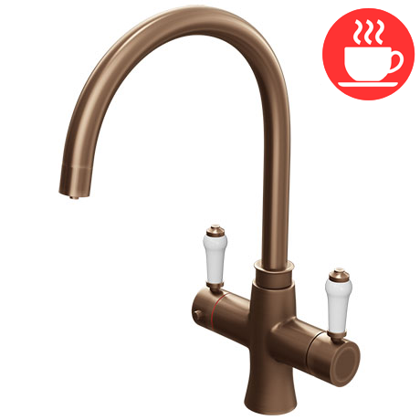 Marple Traditional Brushed Copper Instant Boiling Water Kitchen Tap ...