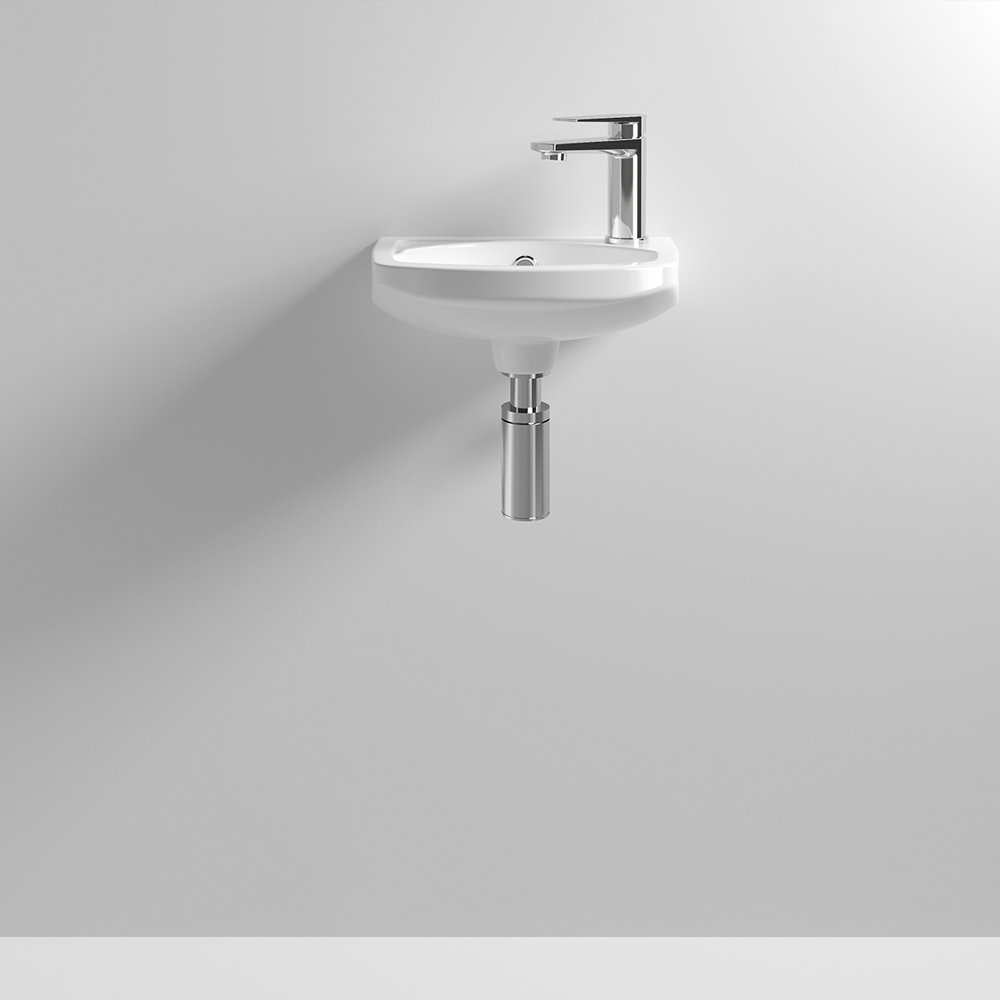 Milton 350 x 280 Wall Hung Compact Basin (1 Tap Hole) | Victorian ...