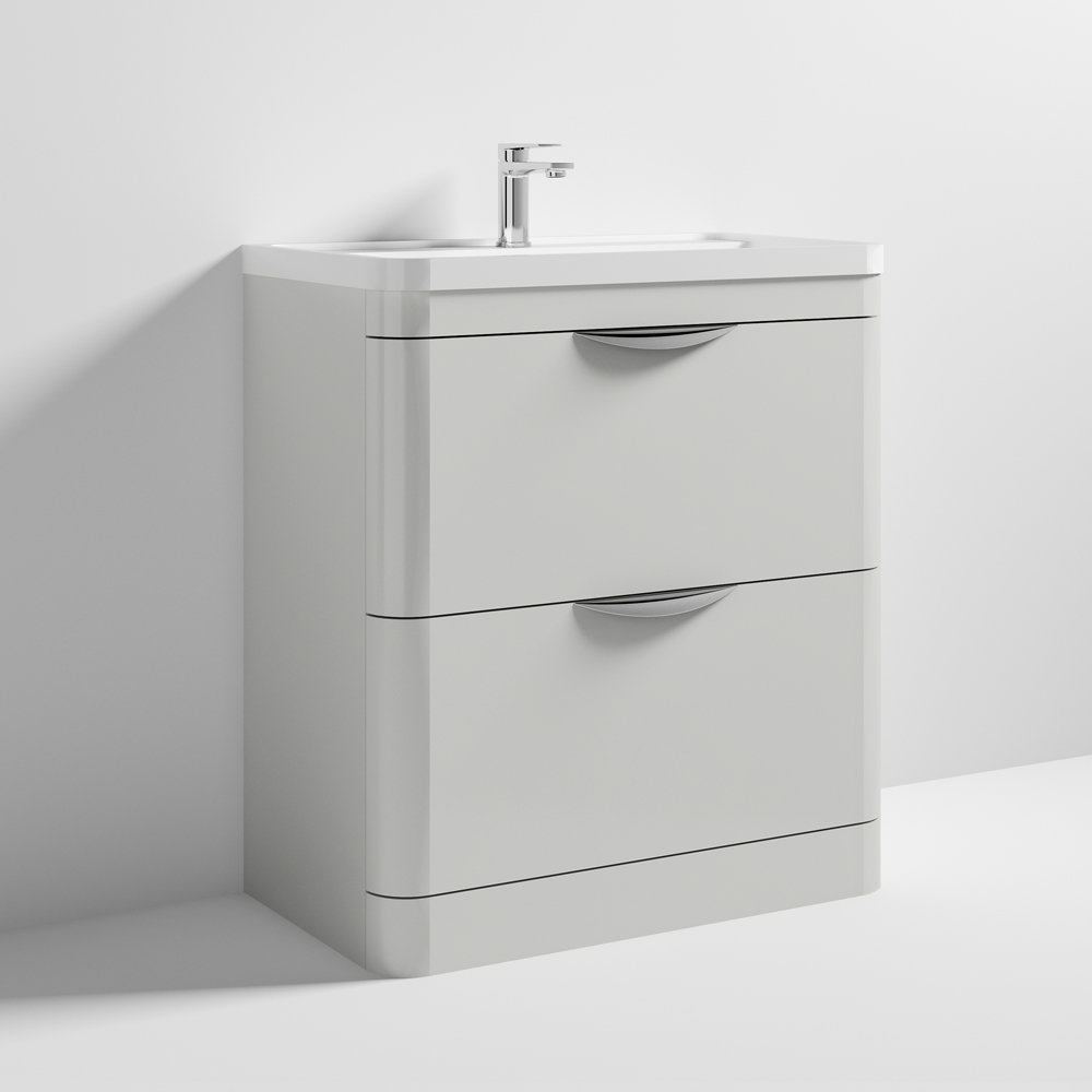 Monza 800mm Grey Mist Floor Standing Vanity Unit with Basin | Victorian ...