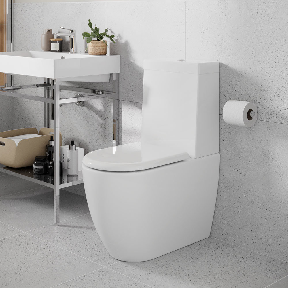 Britton Bathrooms Milan Rimless Close Coupled Toilet + Soft Close Seat