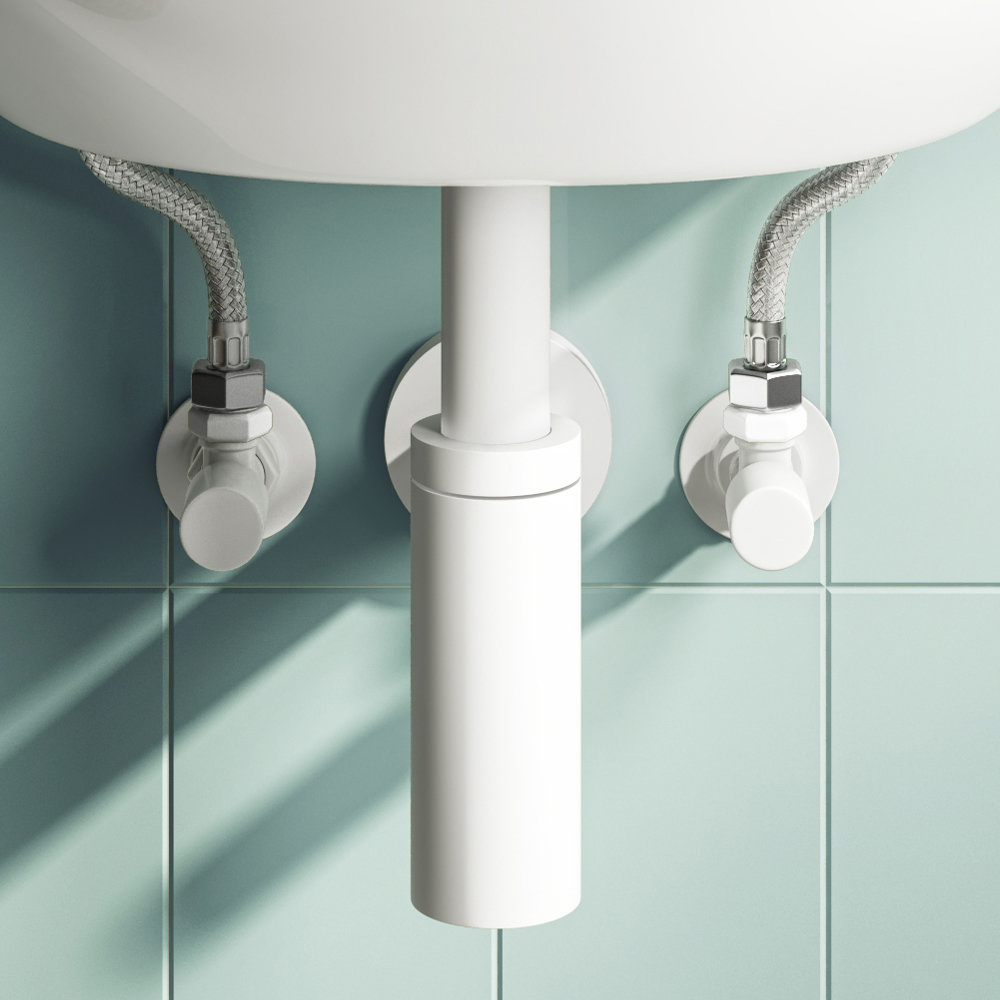 Arezzo Modern White Trap and Isolating Set | Victorian Plumbing UK