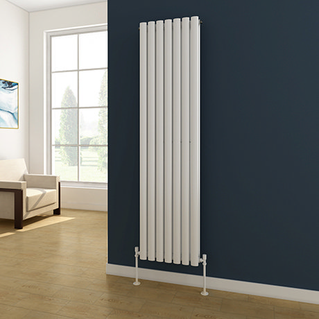 Metro Vertical Double Panel Radiator | White | At Victorian Plumbing