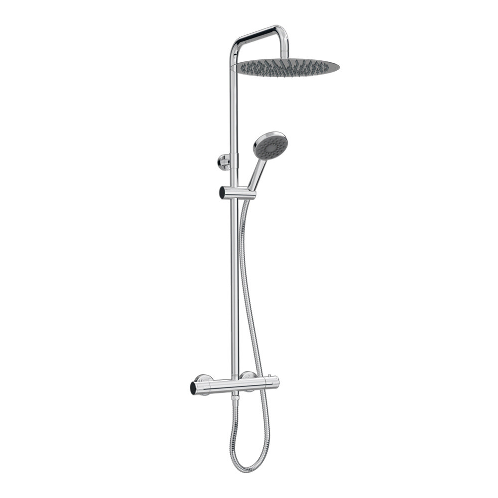 Monza Modern Round Thermostatic Shower (300mm Head - Chrome)