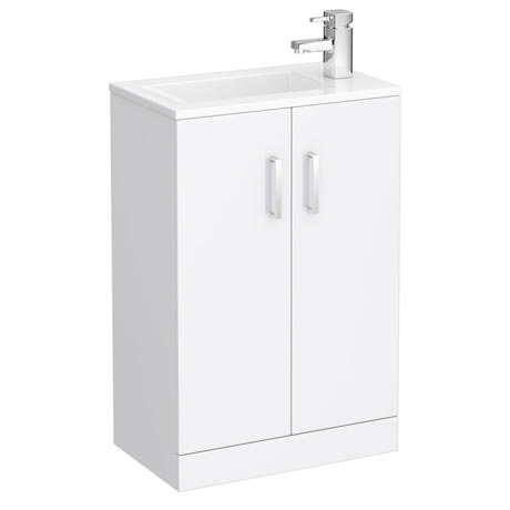 Turin Cloakroom Floor Standing Vanity With Offset Basin | Available ...