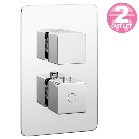 Monza Low Pressure Concealed Twin Shower Valve with Built-In Diverter ...