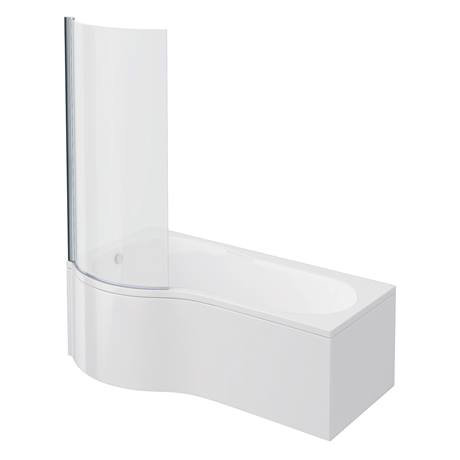 P Shaped 1700 Curved Shower Bath (Inc. Screen, Front + End Panel ...